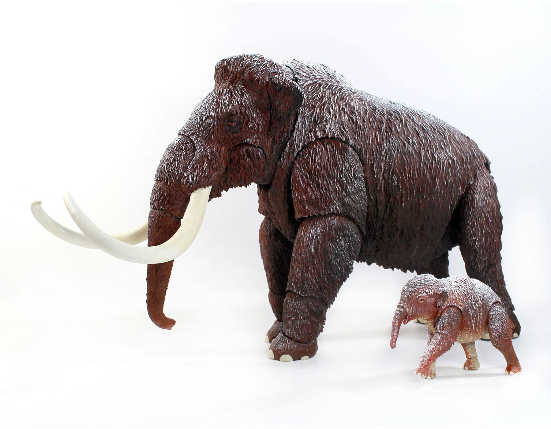 1/18th Scale Wooly Mammoth and Baby Mammoth Set - Exclusive Snowy ...