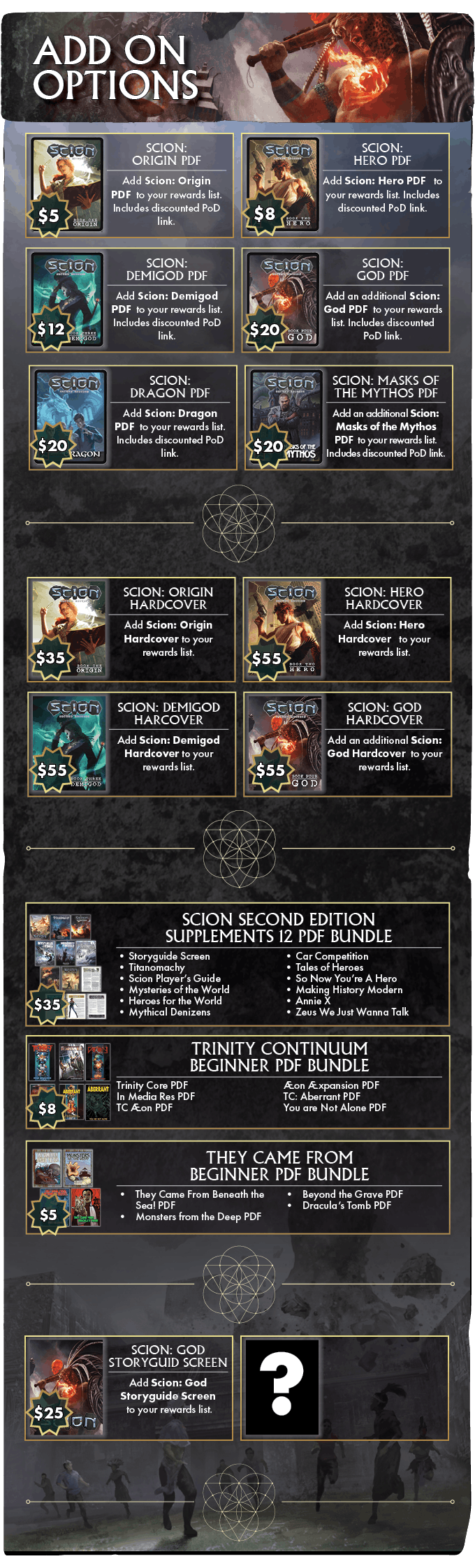 Scion: God - BackerKit