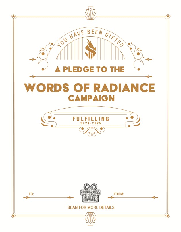 Words of Radiance Leatherbound by Brandon Sanderson Updates - BackerKit