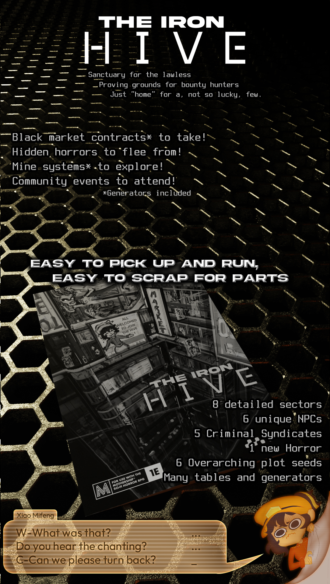 The Iron Hive: a space station setting for Mothership RPG - BackerKit