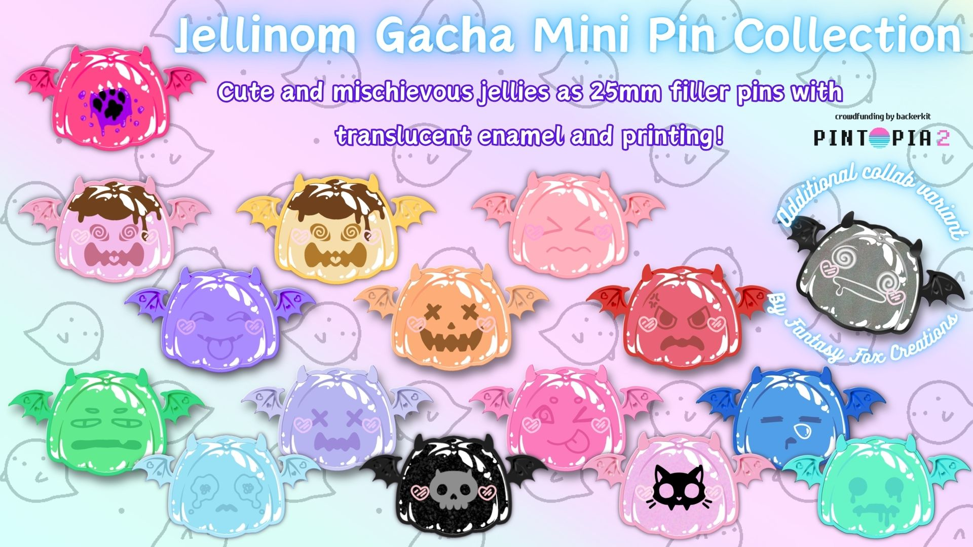Jellinom - Demon Jellies - Vibrant Gacha Mini Pin Collection - BackerKit
