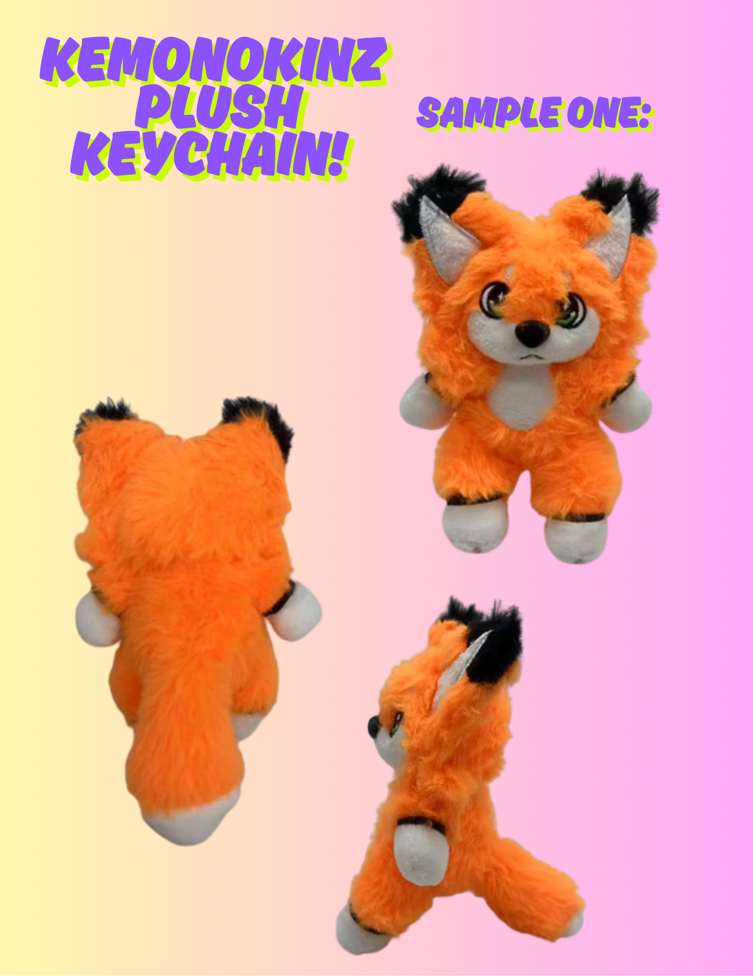 Kemonokinz Fox Plushie Project Update: Plush Keychain Sample is in ...