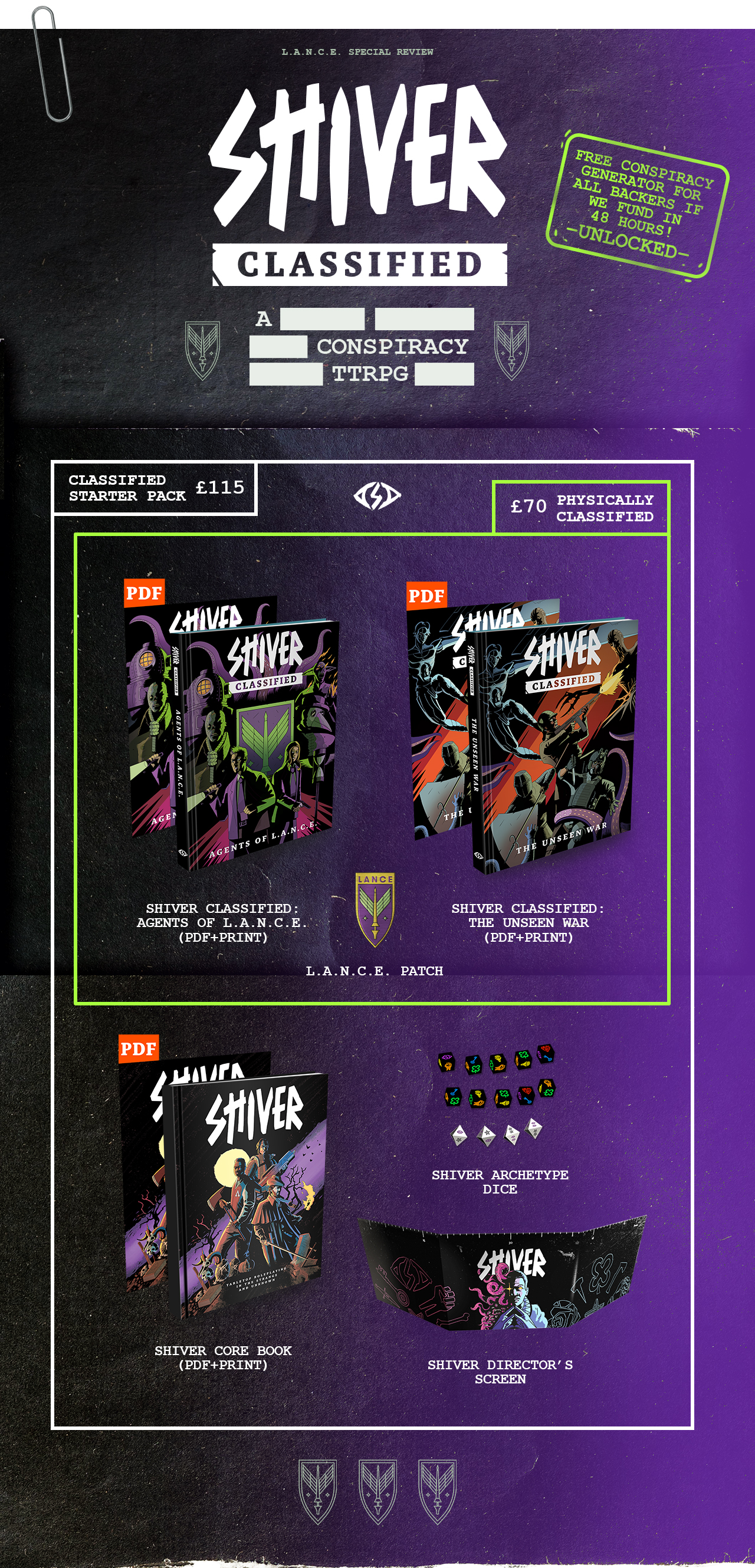SHIVER Classified: A Conspiracy TTRPG - BackerKit