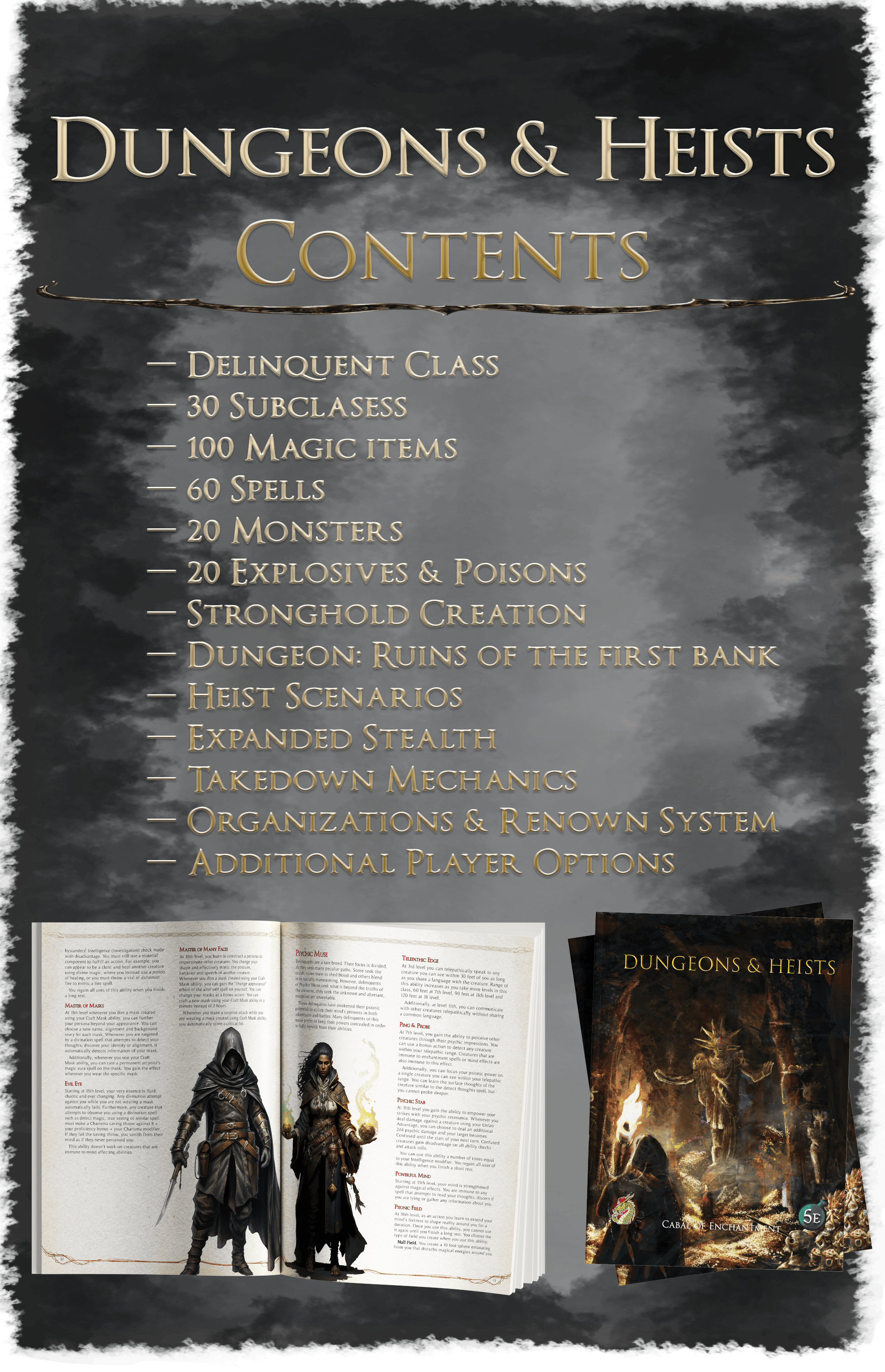 Launching soon: Dungeons & Heists: A module compatible with 5e