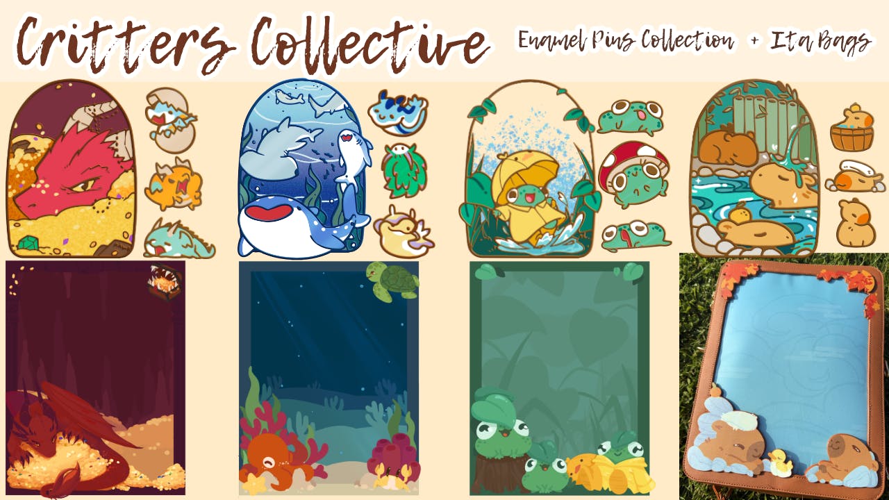 Critters Collective - Enamel Pins Collection + Ita Bags - BackerKit