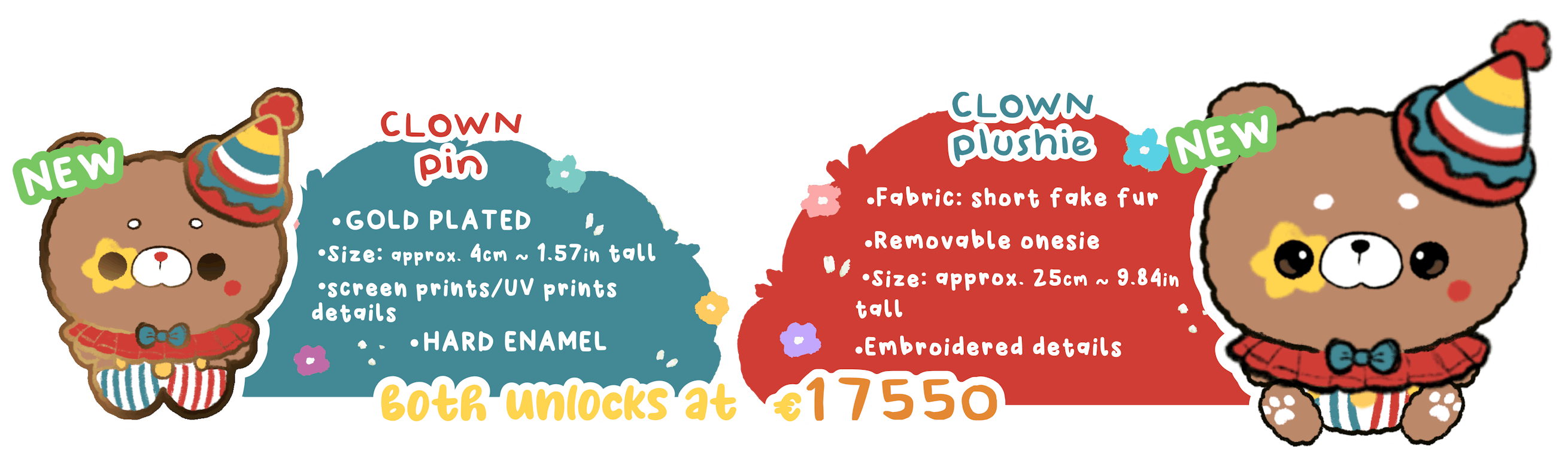 Delibears - Pins & Plushies ฅ՞•ﻌ•՞ฅ Project Update: Clown bear plush ...