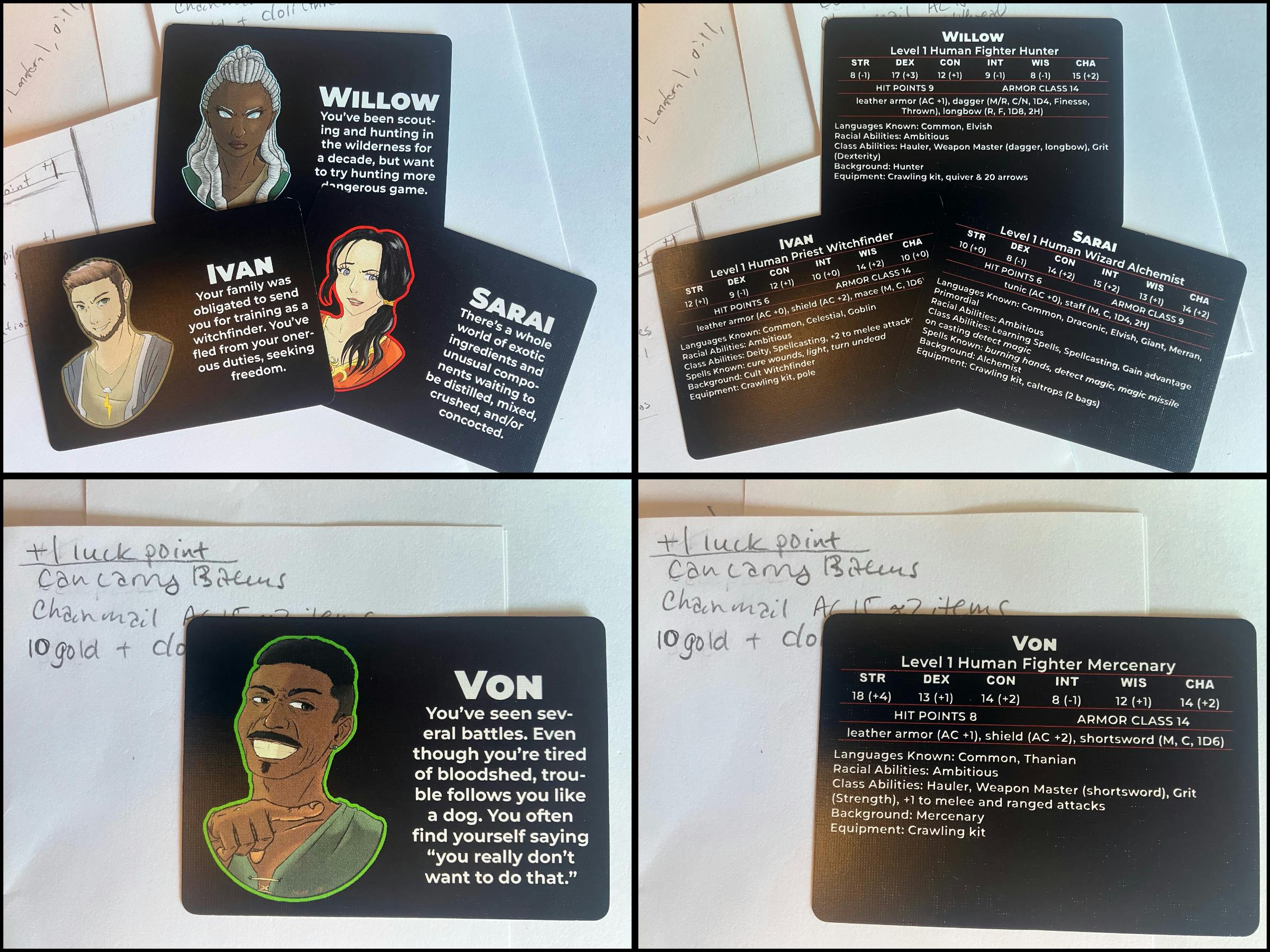 Shadowdark Character Cards