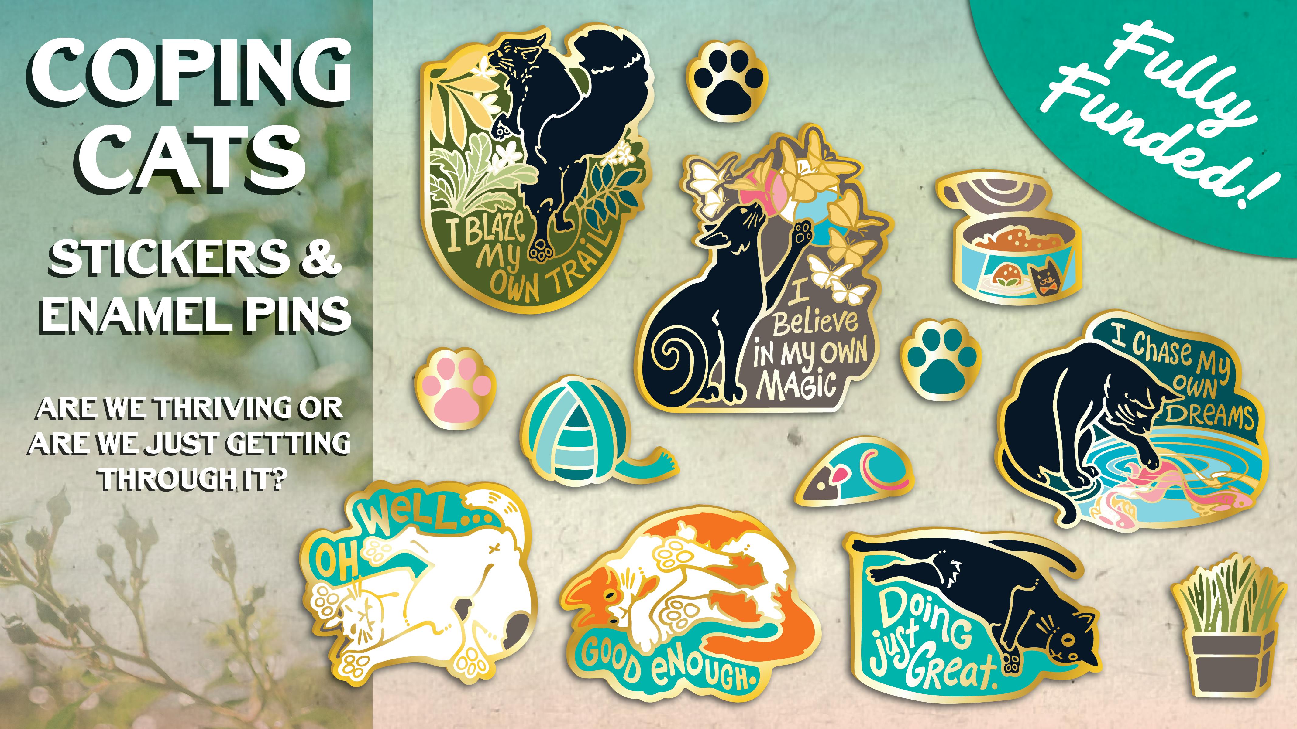 Poll: Choose a mood for the new Reality Cat pin - Coping Cats - BackerKit