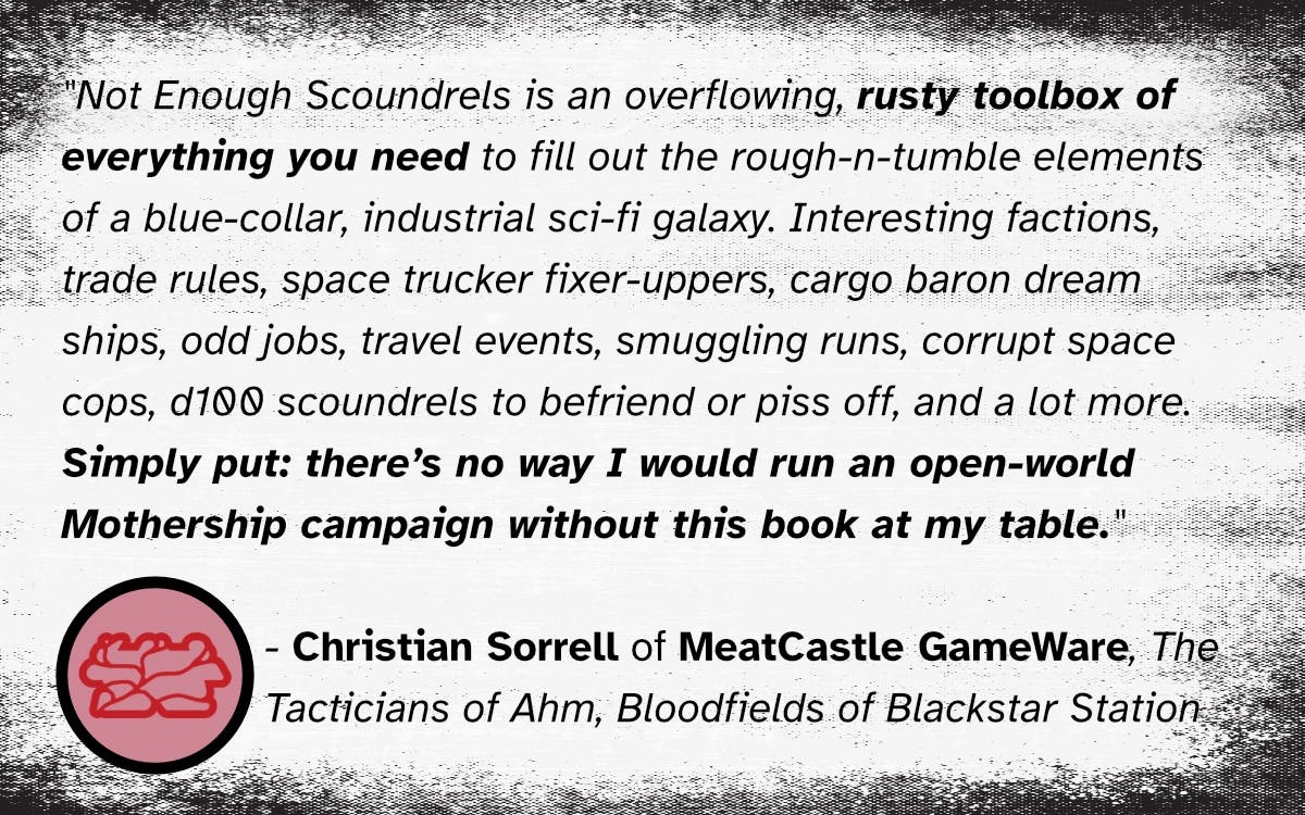 Not Enough Scoundrels: a space trucker, smuggling & ships supplement ...