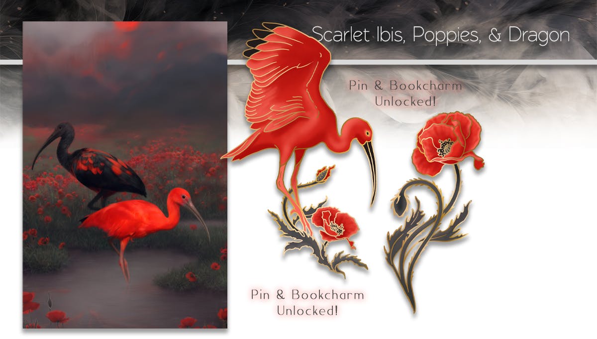 Flora & Feather & Dragon - Enamel Pins & Bookcharms Project Update: Scarlet Ibis - Design ...