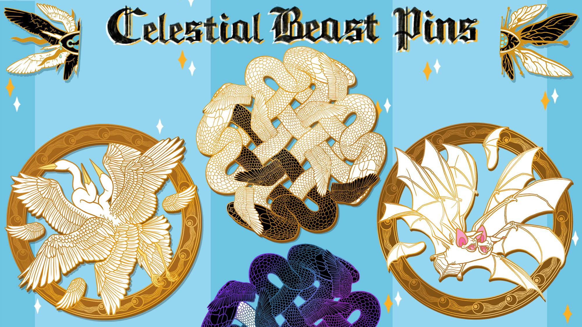 Celestial Beasts Enamel Pin Collection Project Update: Pin Progress and ...