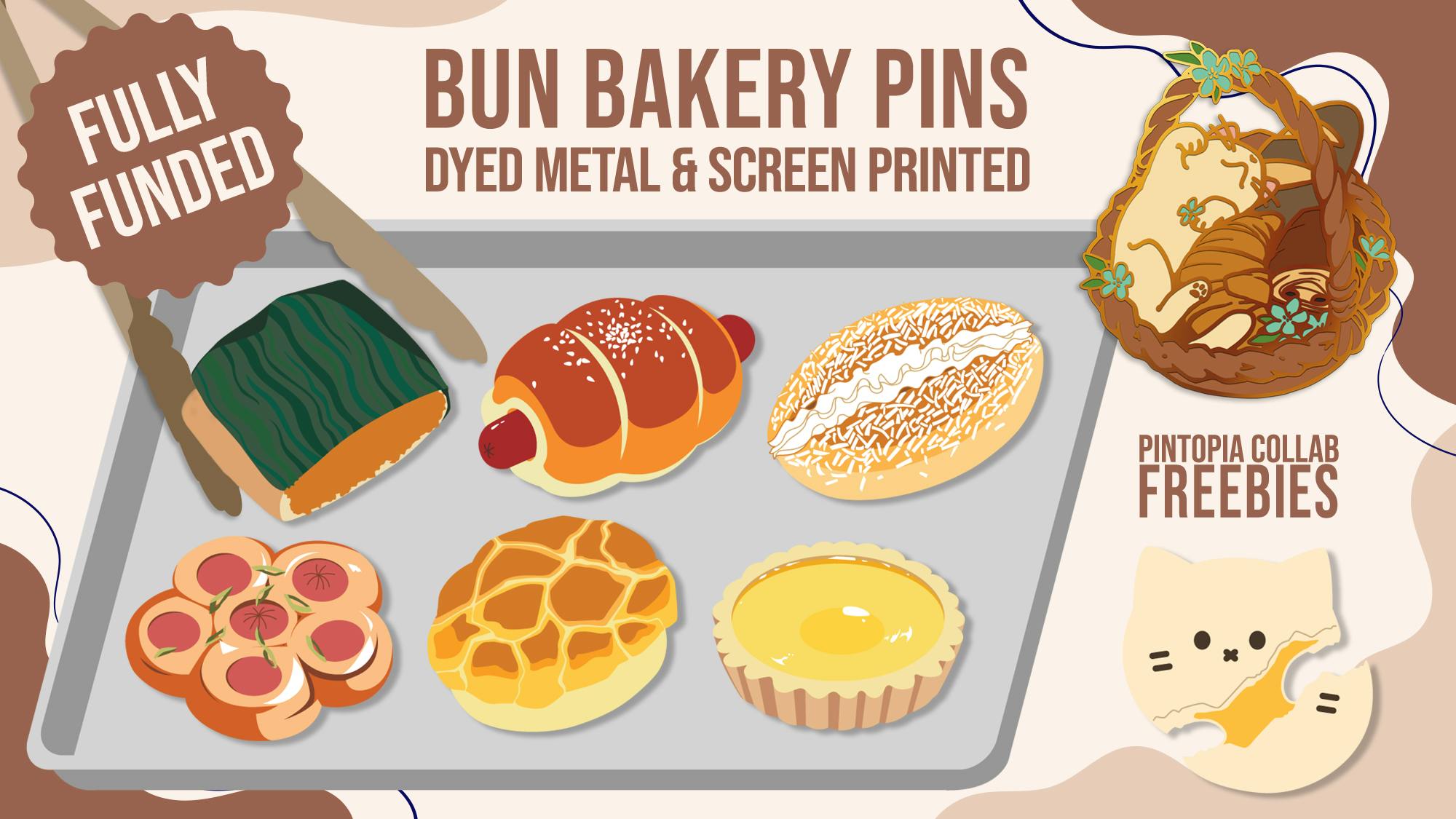 Bun Bakery Dyed Metal & Screen Printed Pins Project Update: Surveys Sent - BackerKit