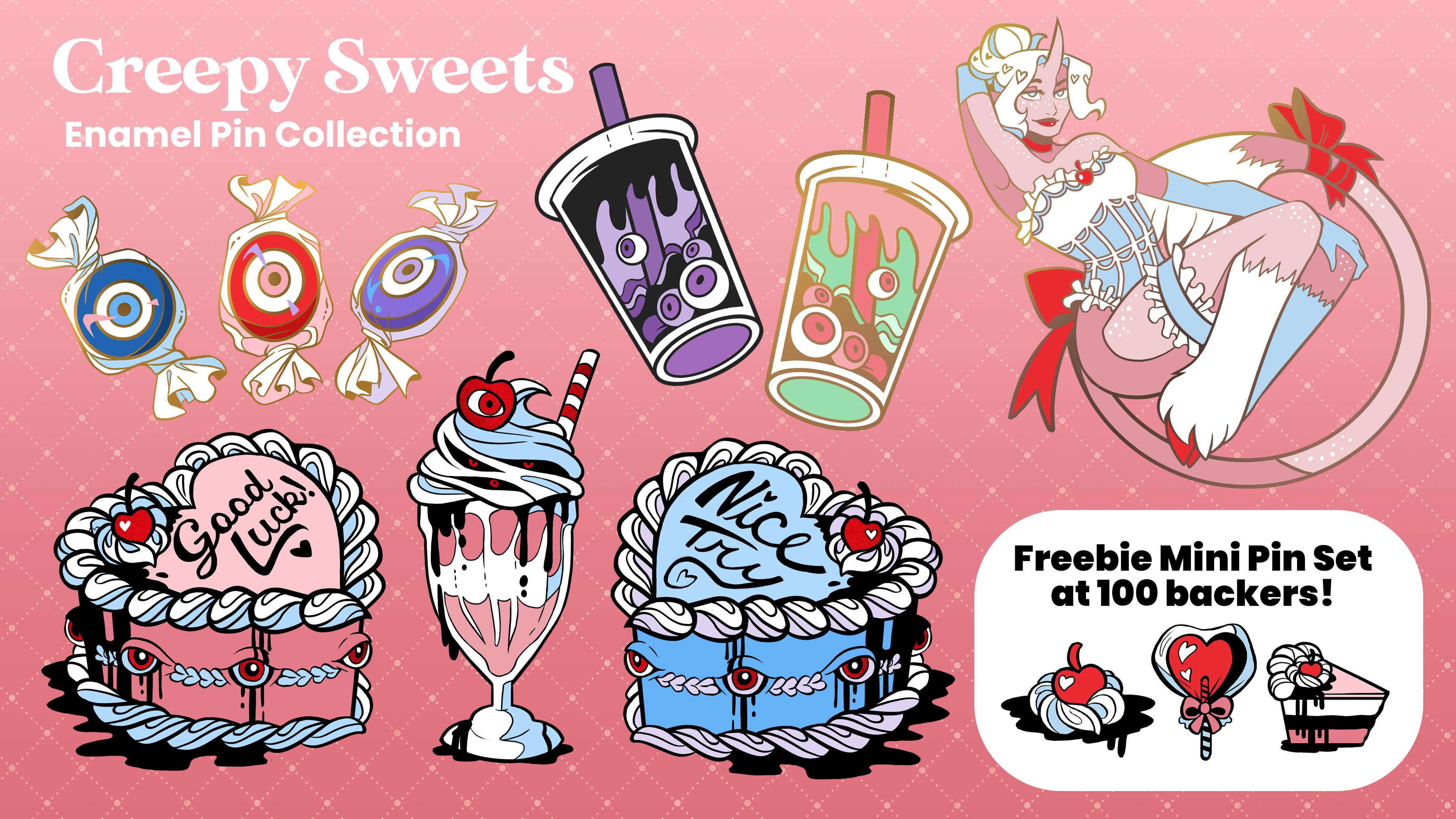 Creepy and Sweet Enamel Pins Project Update: Some Pin Specs! - BackerKit