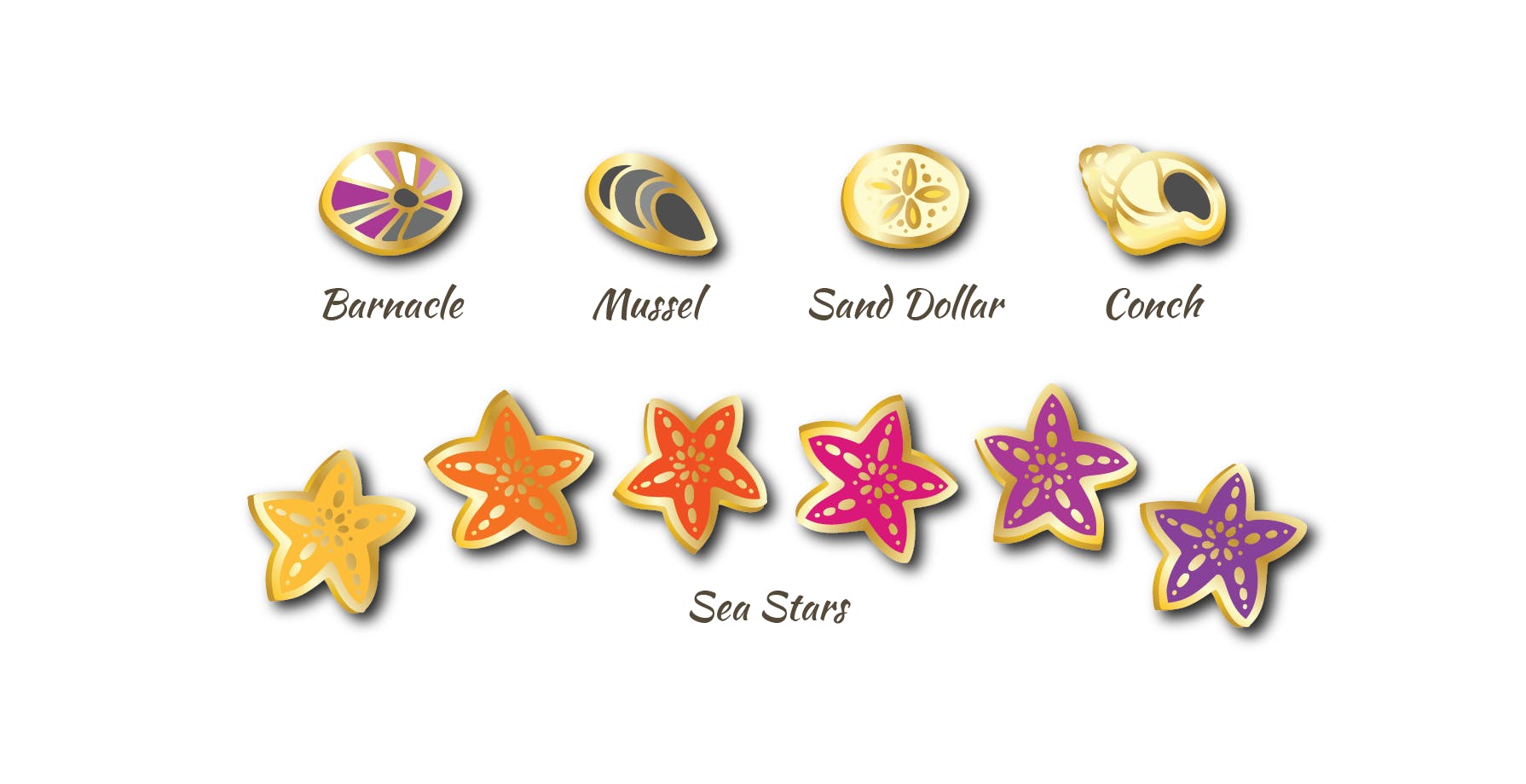 Set of Tide Pool Mini Pins | Tidal Treasures - BackerKit