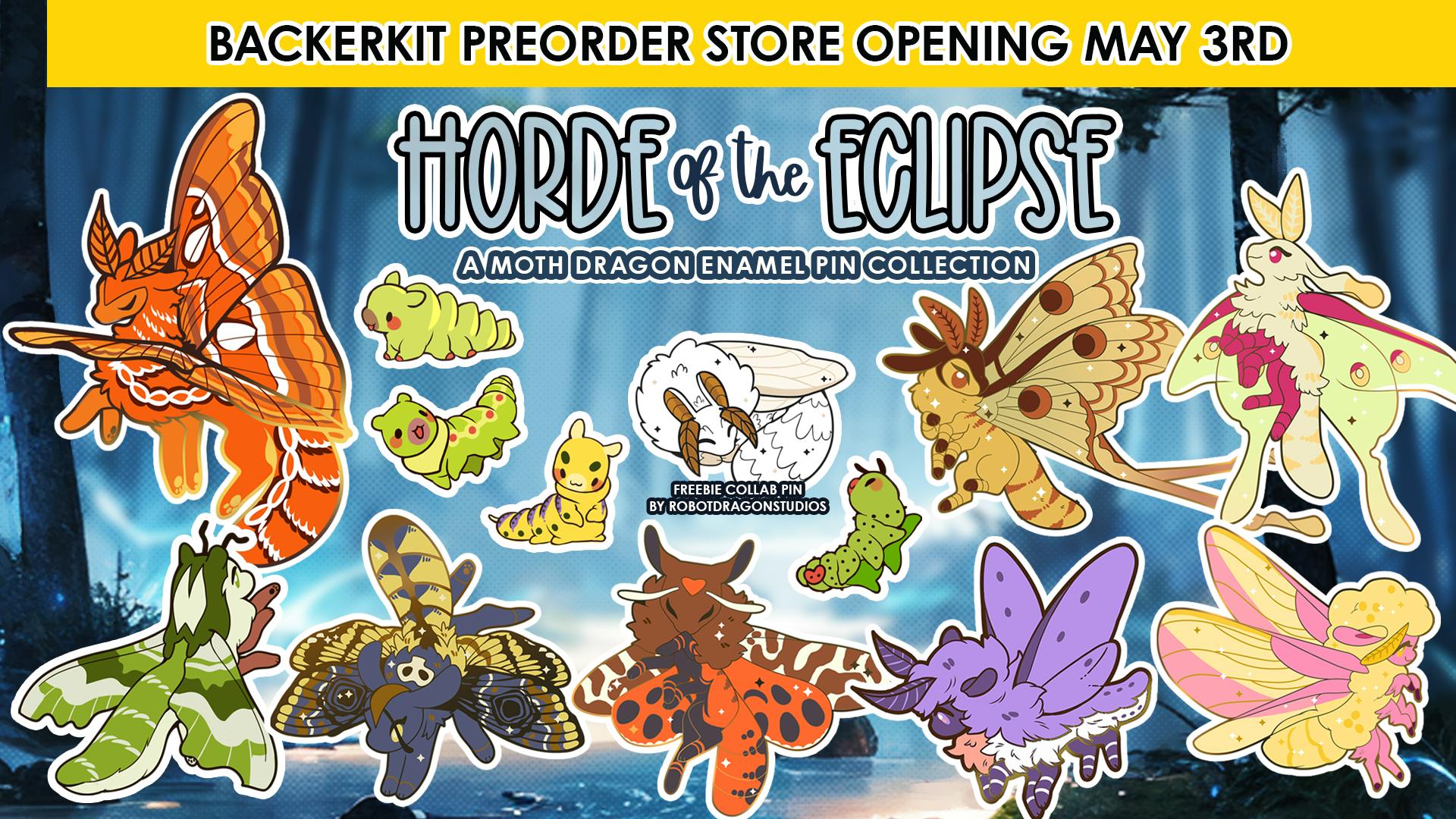 Launch Party | Horde of the Eclipse ~ Moth Dragon Pin Series - BackerKit