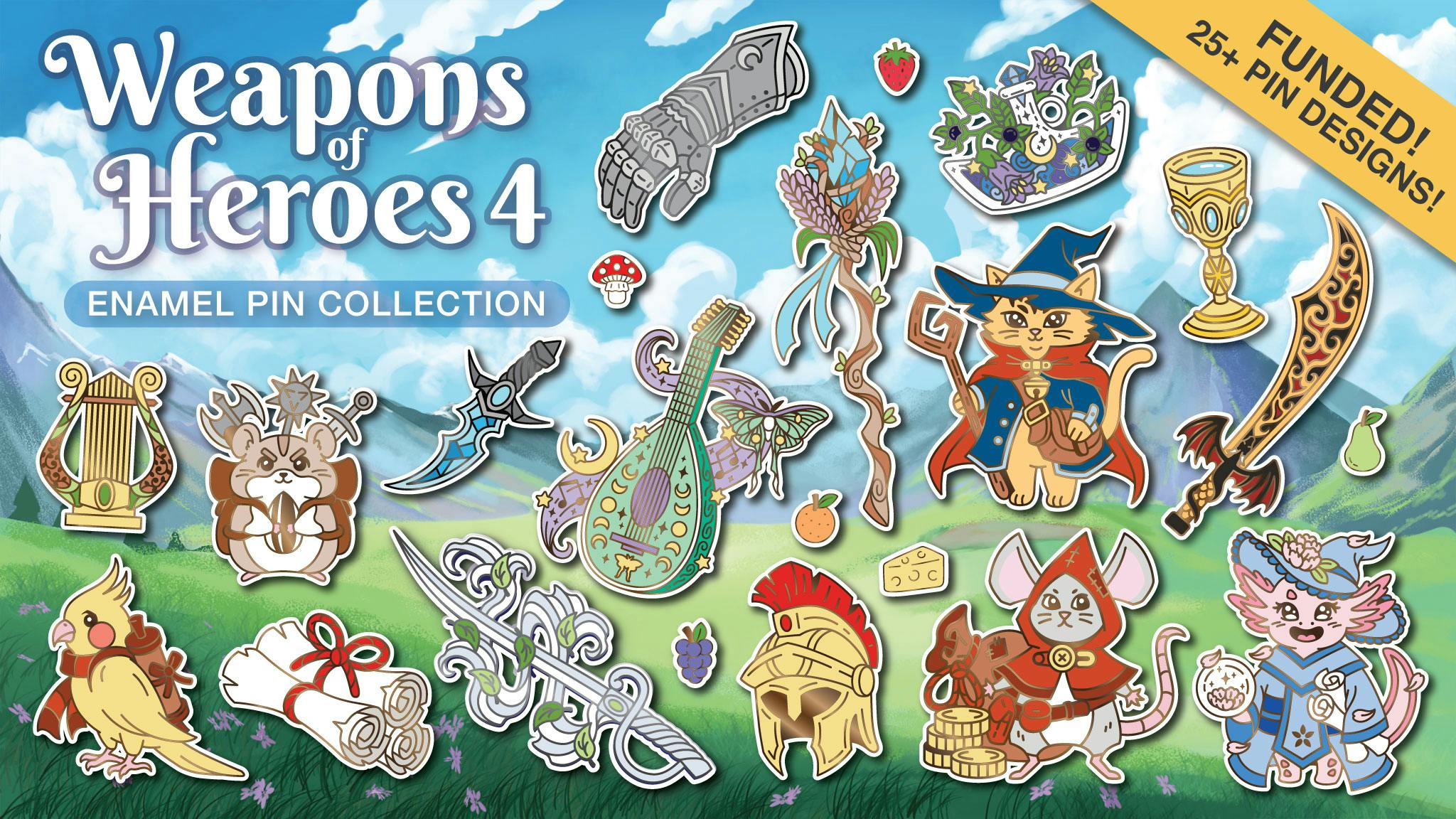 Weapons of Heroes 4 - Fantasy RPG Enamel Pin Set - BackerKit