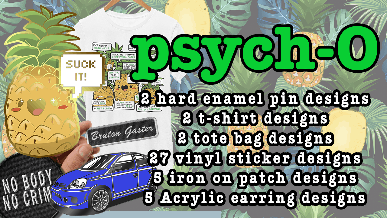 PSYCH-O's enamel pins, t-shirts, stickers, and more Project Update ...