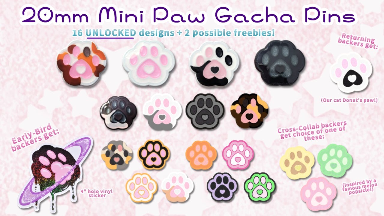 Mini Cat Paw Gacha Pin Collection - BackerKit