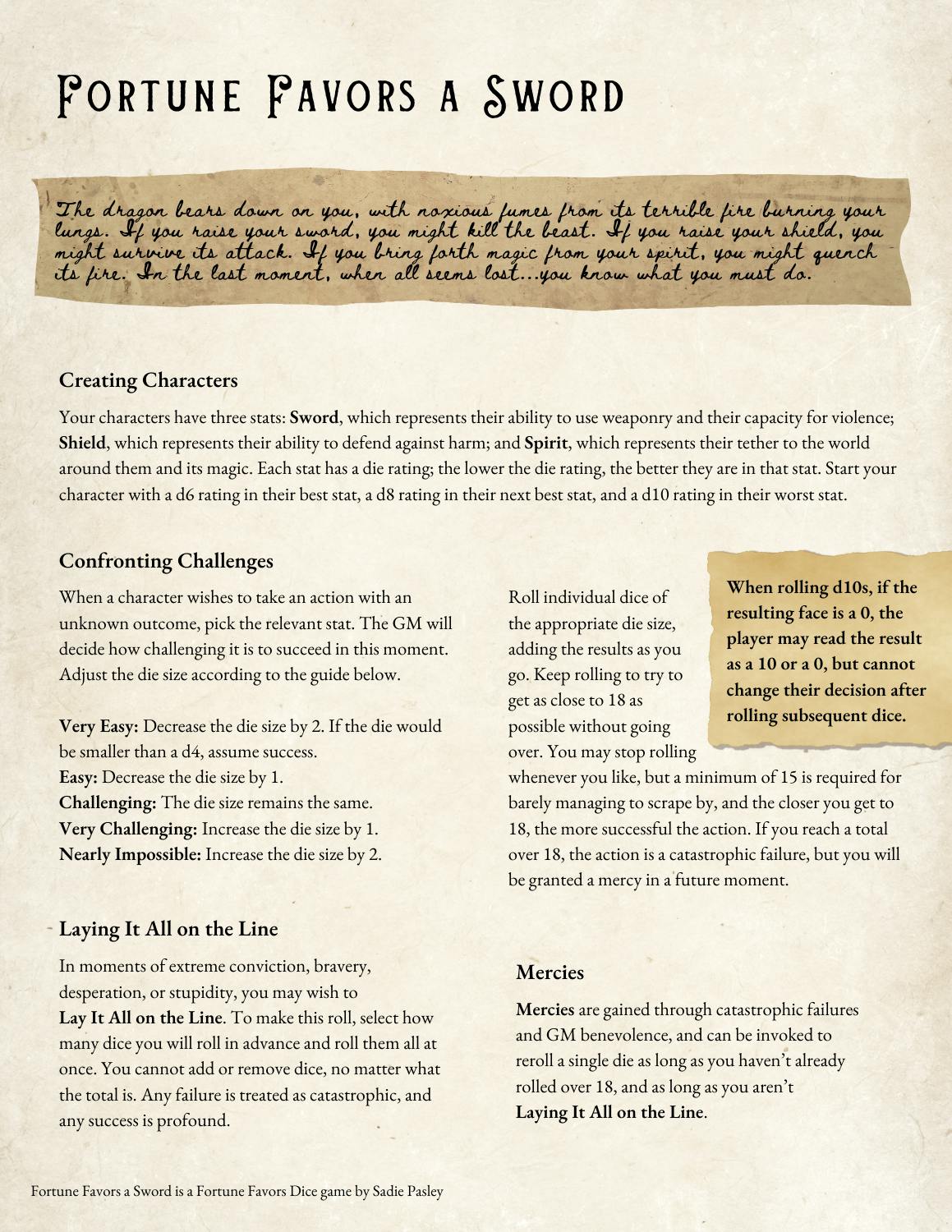 Find Your Next Narrative Gamble In Fortune Favors Dice!