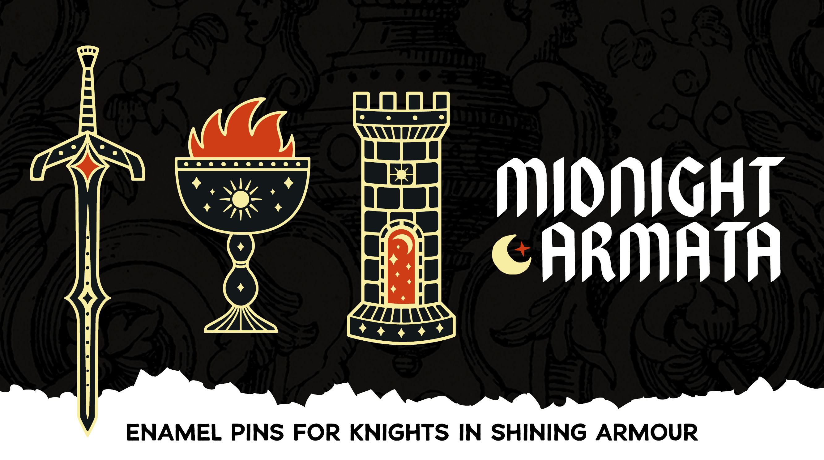 Launch Party | Midnight Armata - Enamel Pins for Knights in Shining ...