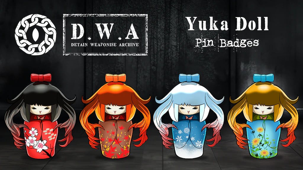 DWA DEPARTMENT YUKA SEASONAL DOLL METAL PIN BADGES - BackerKit